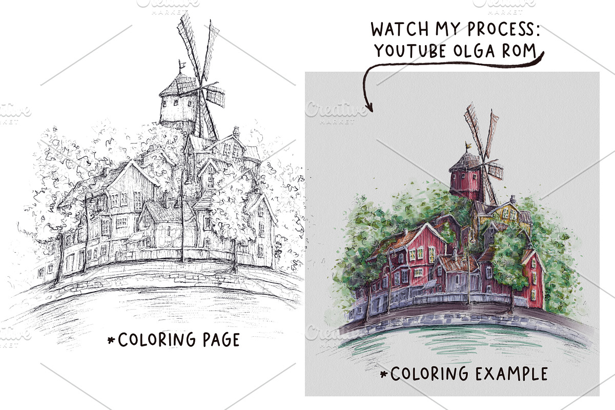 Artistic sketch coloring pages, an Illustration by OlgaRom