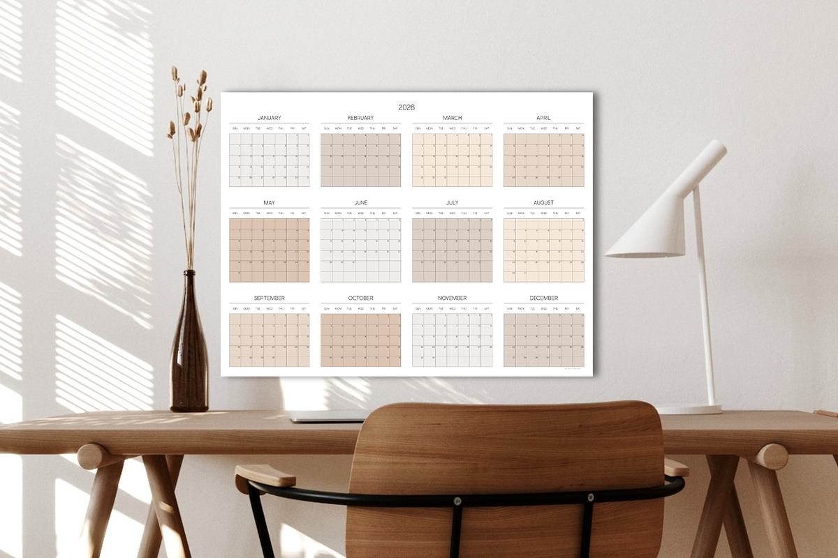 2026 Printable Large Wall Calendar