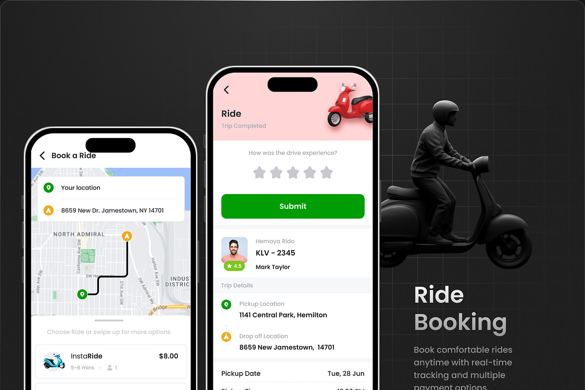 eCommerce & Ride Booking App |DeliGO, an UI Kit Template by Opus LabWorks