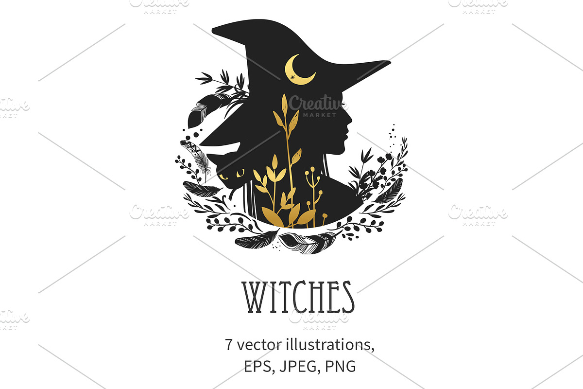 The Witches. Vector illustrations, an Illustration by Nadia Murash