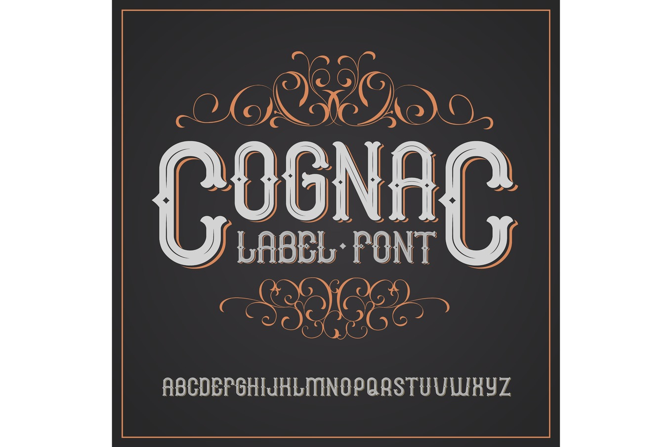 Vector vintage label font. Cognac style., a Decorative Illustration by ...