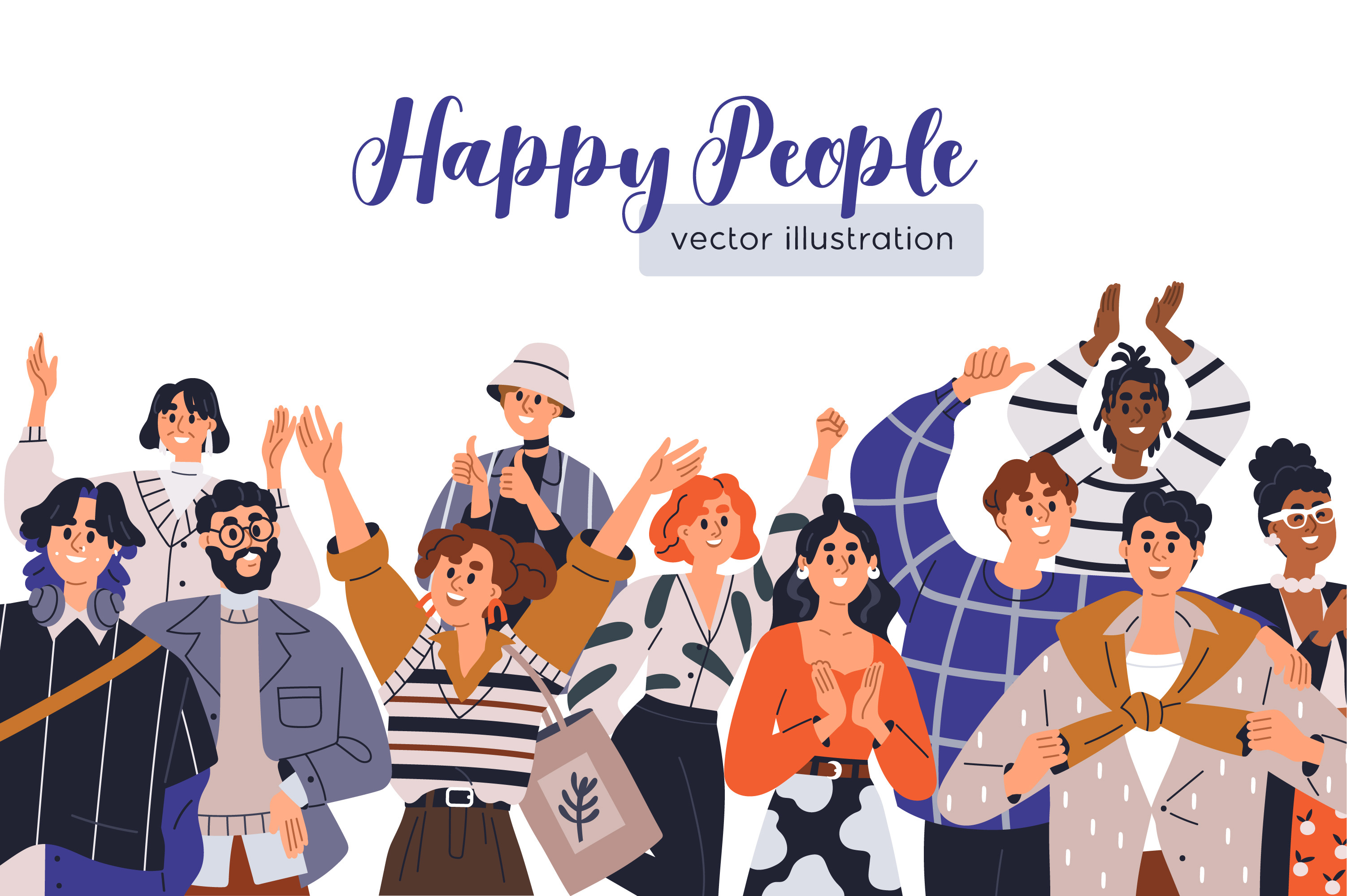 Crowd of happy people together, a Person Illustration by Good Studio ...