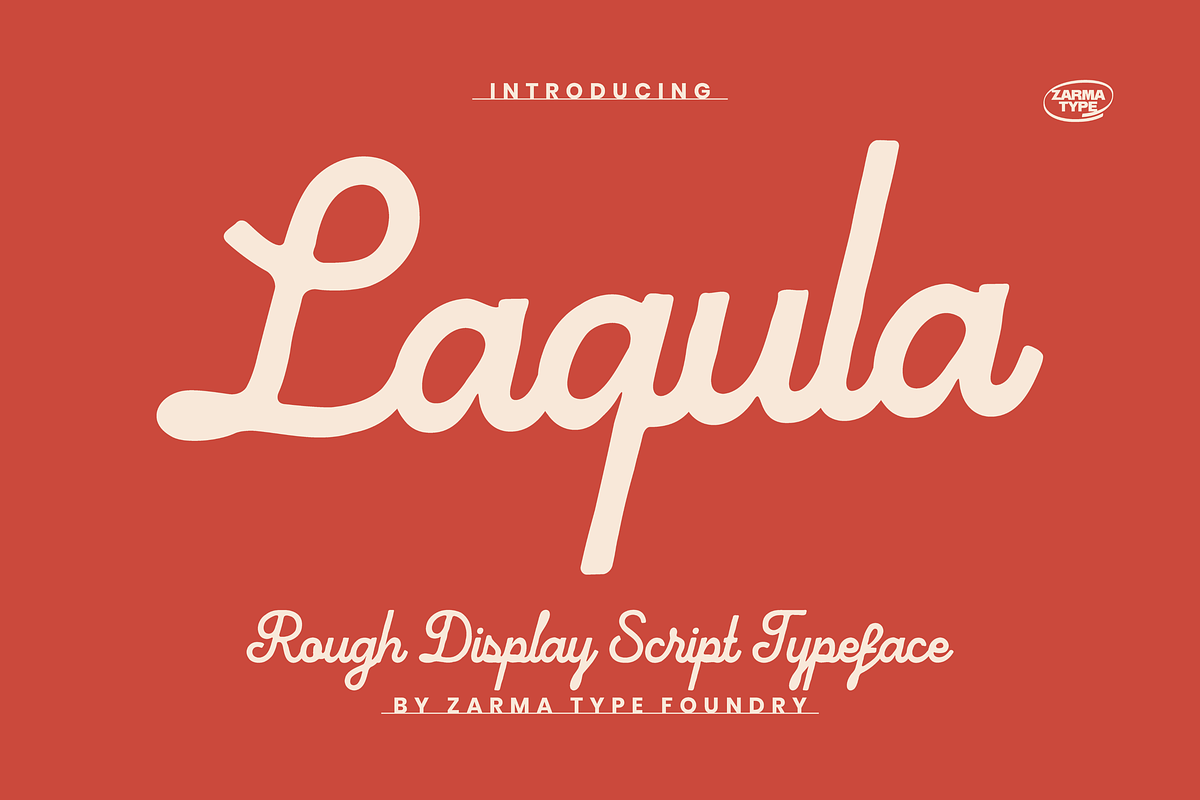 Rough script font Laqula