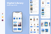 Digital Library Mobile App UI Kit, an UI Kit Template by uicube