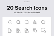 Search Line Icons, an Outline Icon by Nadiinko