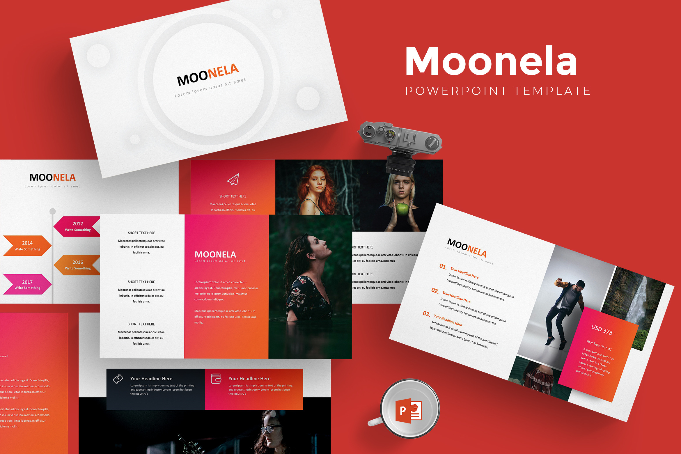 Moonela - Powerpoint Template, a Presentation Template by AQR Studio