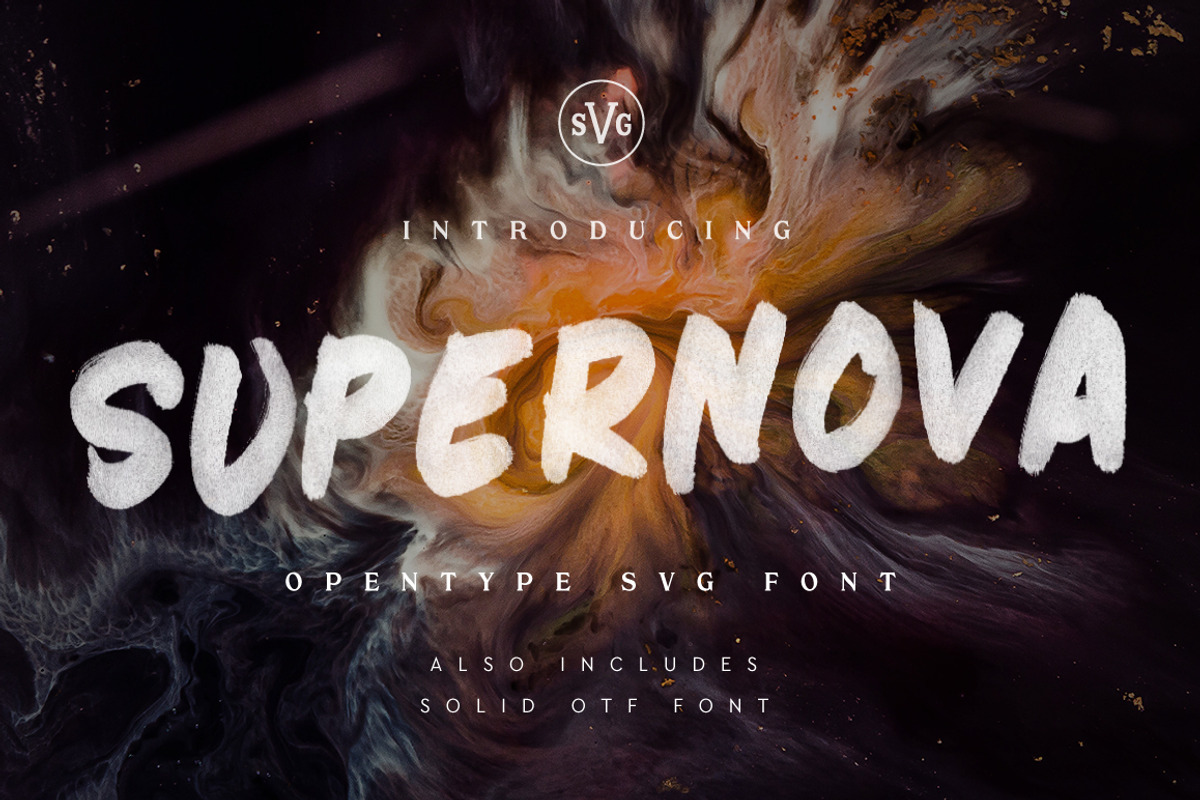 Supernova - Hand Painted Font, a Sans Serif Font by Surplus Type Co ...