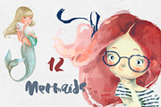 12 Mermaids, an Animal Illustration by Eve Farb