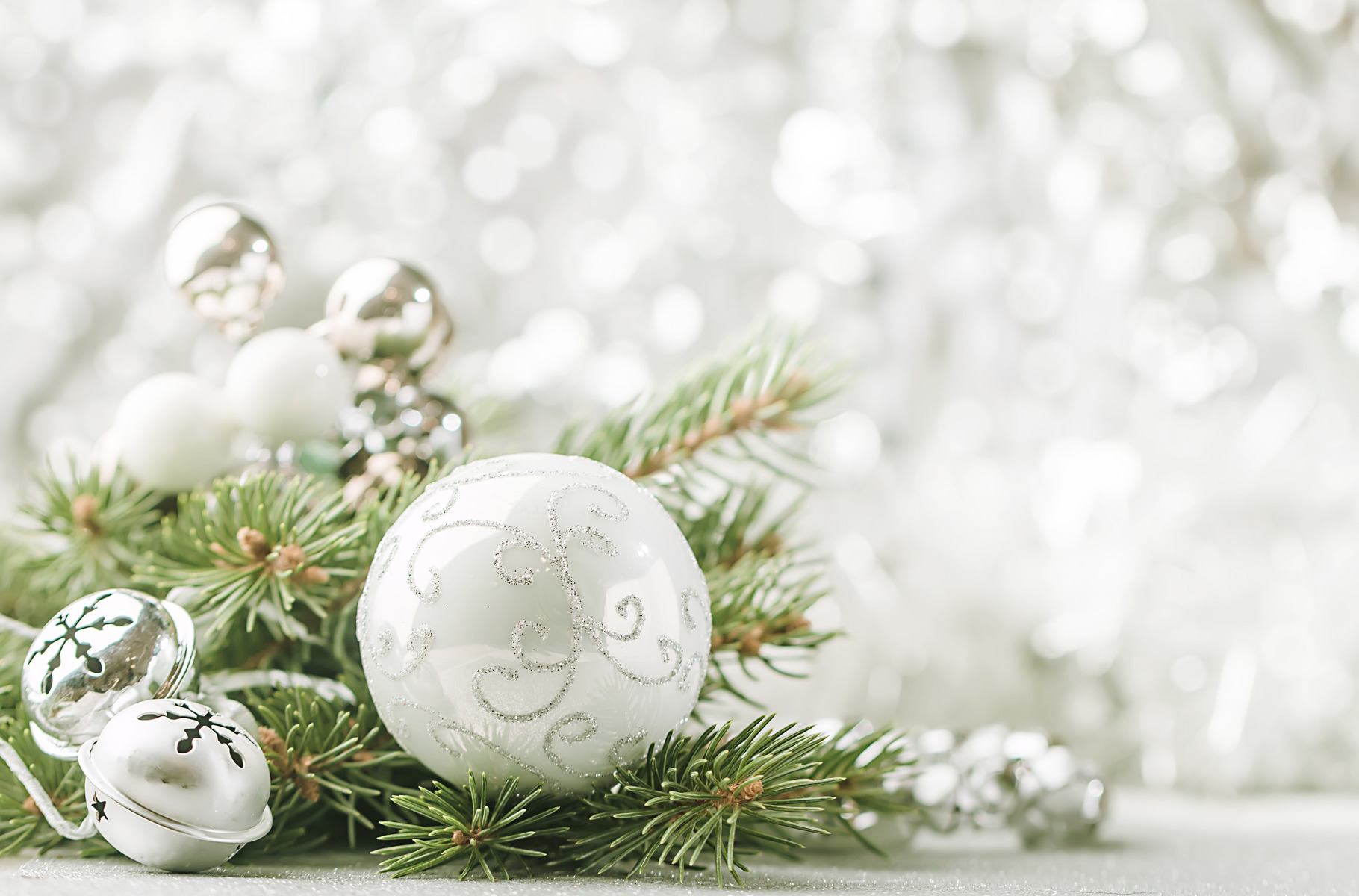Silver christmas background featuring background, xmas, and decoration ...