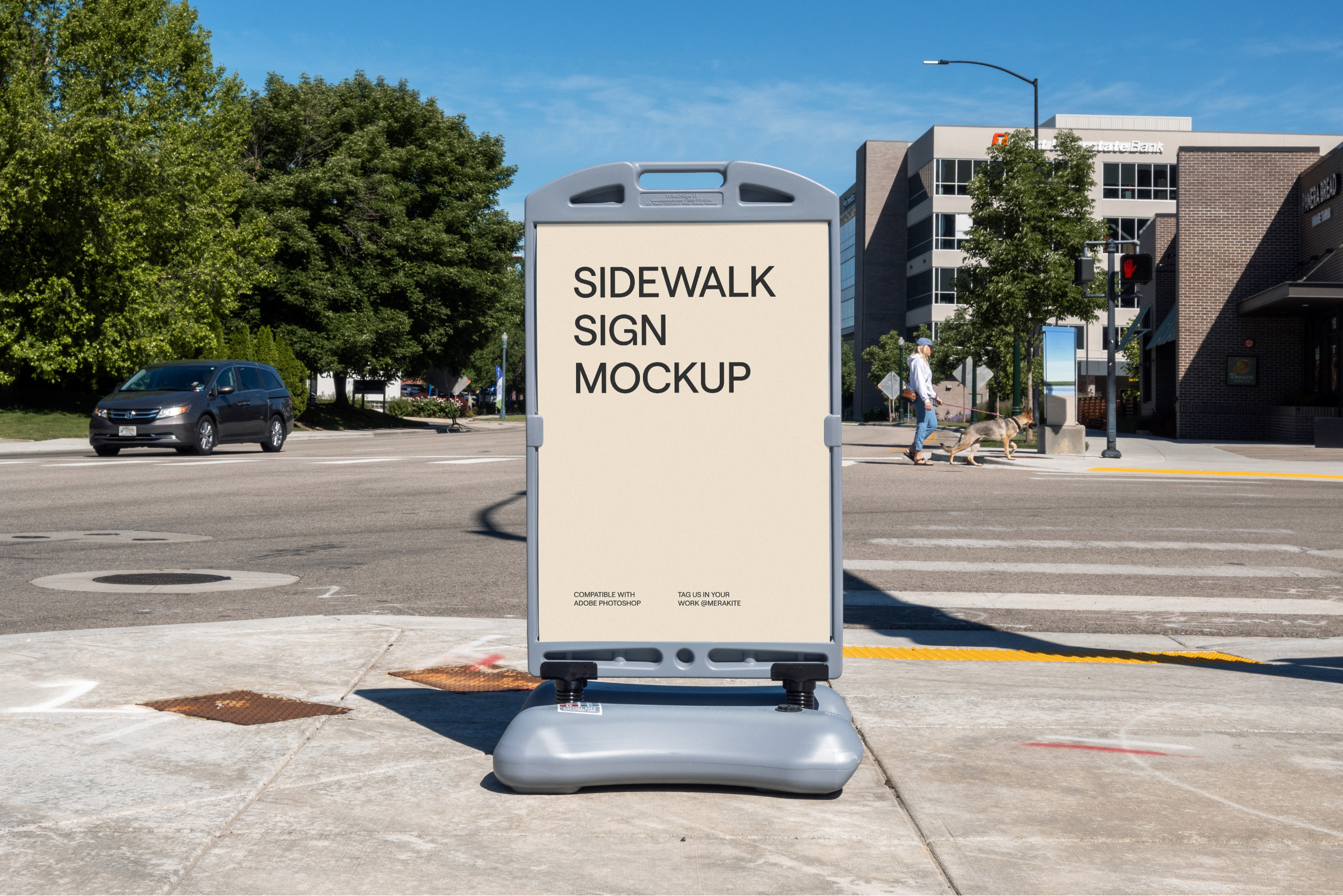 Sidewalk Sign Poster Mockup PSD