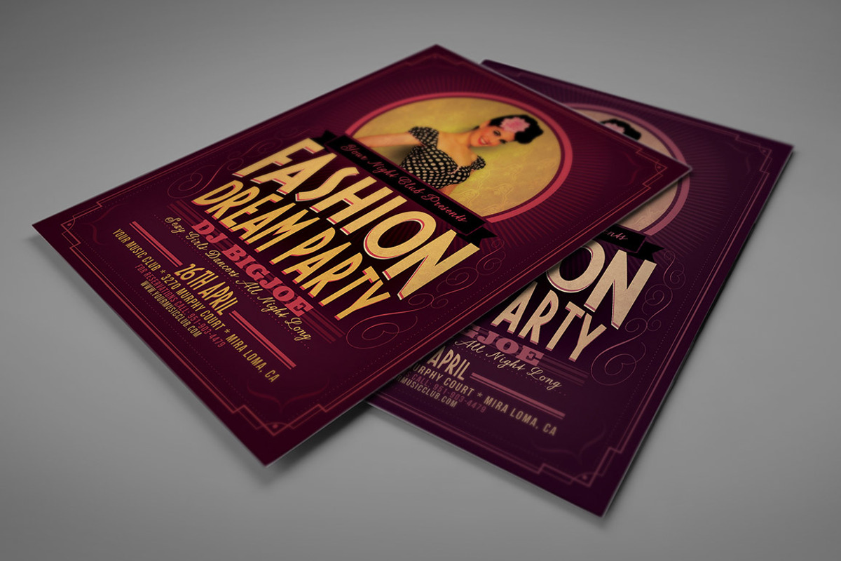 Fancy Retro Flyer Template, a Flyer Template by JumboDesign | Creative ...