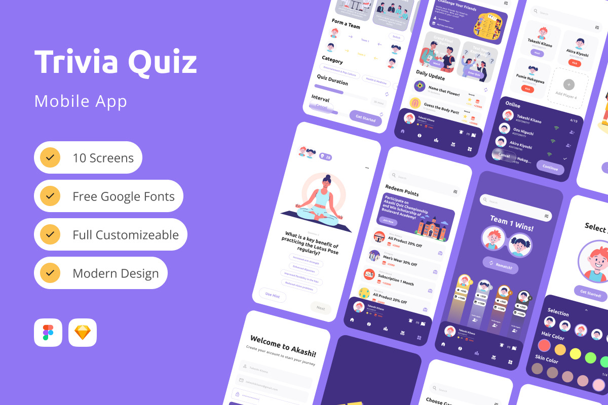Akashi - Trivia Quiz Mobile App, an App Template by twinstd