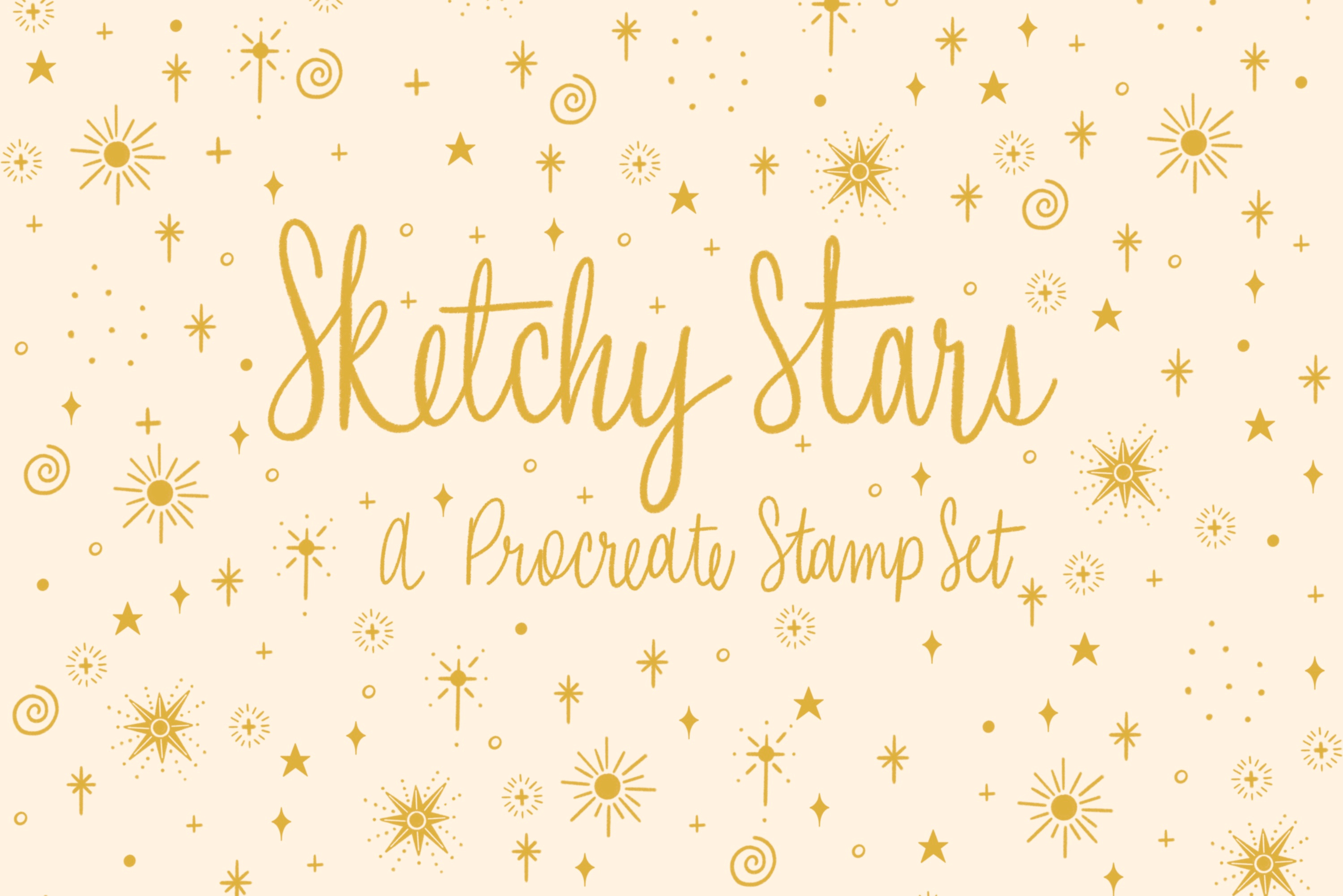Sketchy Stars Procreate Stamp Set, a Brush Add-On by Sometimes Crafter ...