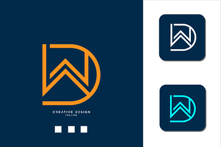 Alphabet Letters Icon Logo WD or DW, a Branding & Logo Template by ...
