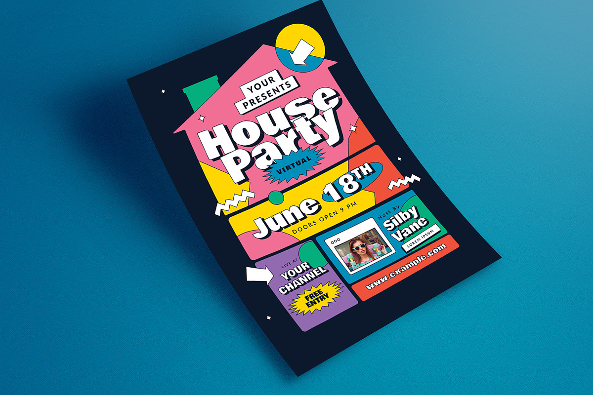 House Party Event Flyer, a Flyer Template by Guuver