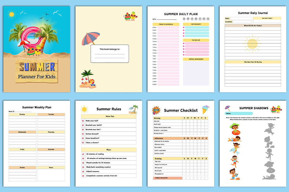 Editable Summer Planner For Kids