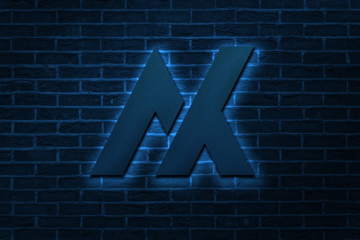 Wall Blue Light Logo Mockup Psd | Creative Market