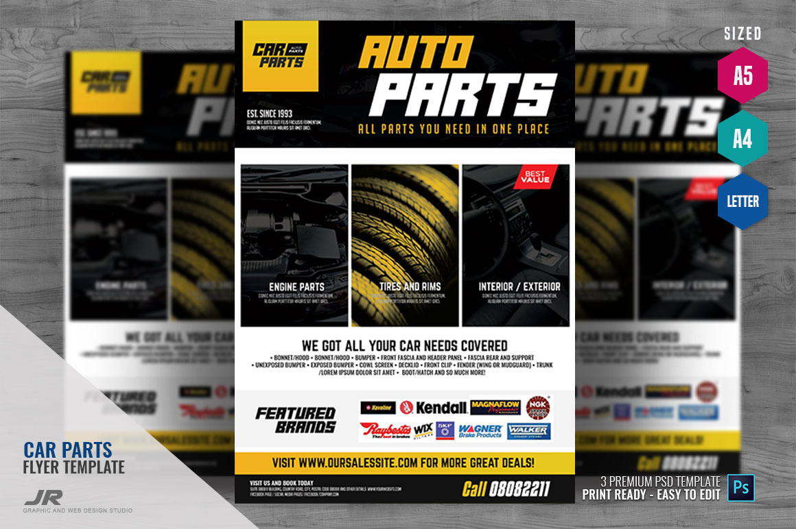 Automotive Parts Supply Center Flyer, a Flyer Template by PSDPixel