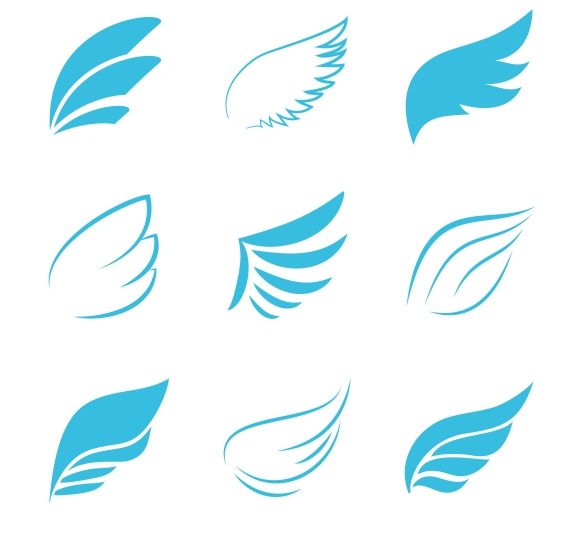 Vector Blue Wings Icons, an Icon by Microvector
