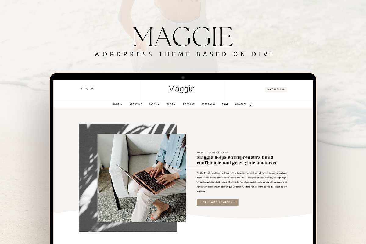Coaching WordPress Theme Maggie, a WordPress Template by Lovely Confetti | Creative Market