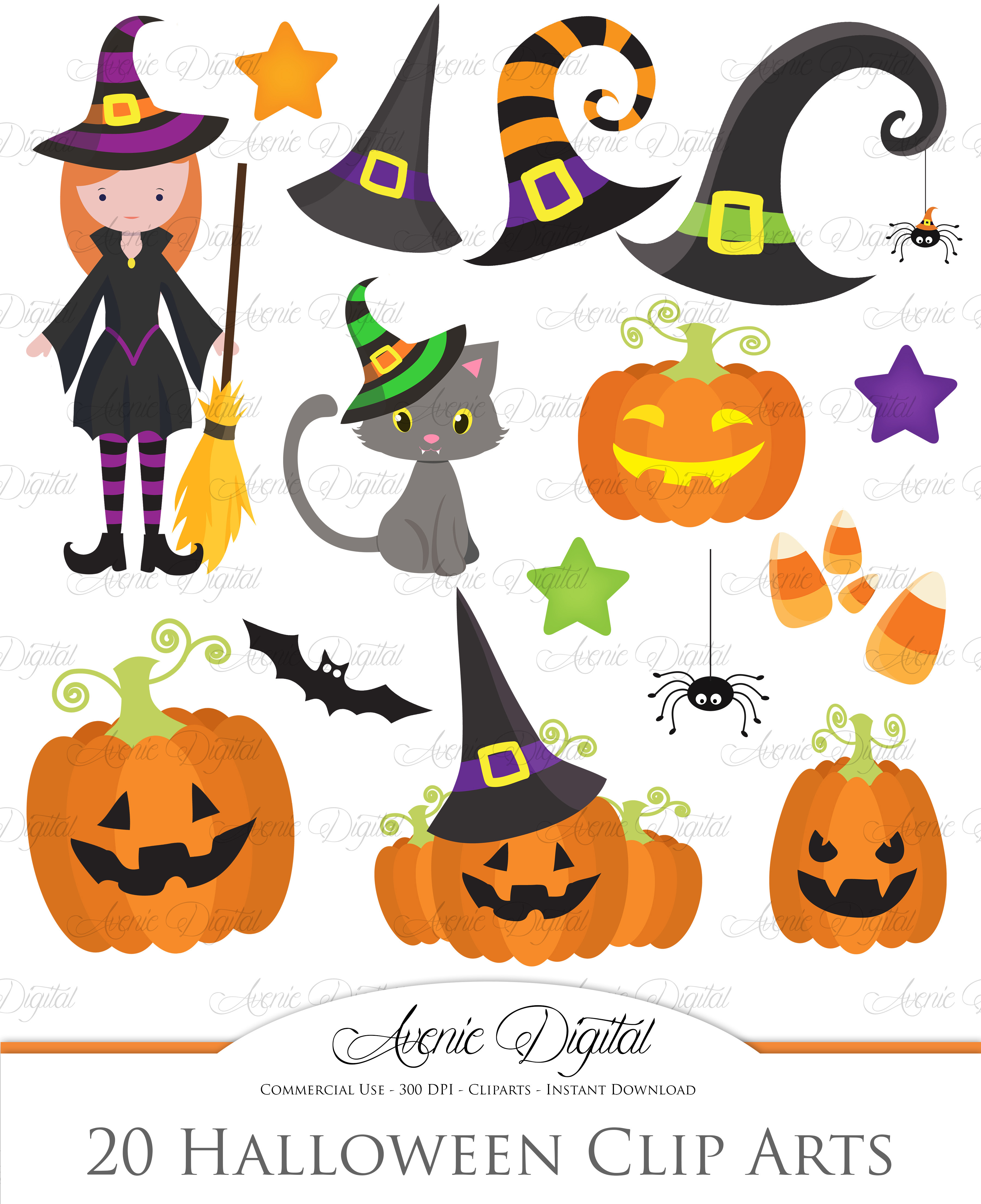 Halloween Clipart Pack, an Illustration by Avenie Digital