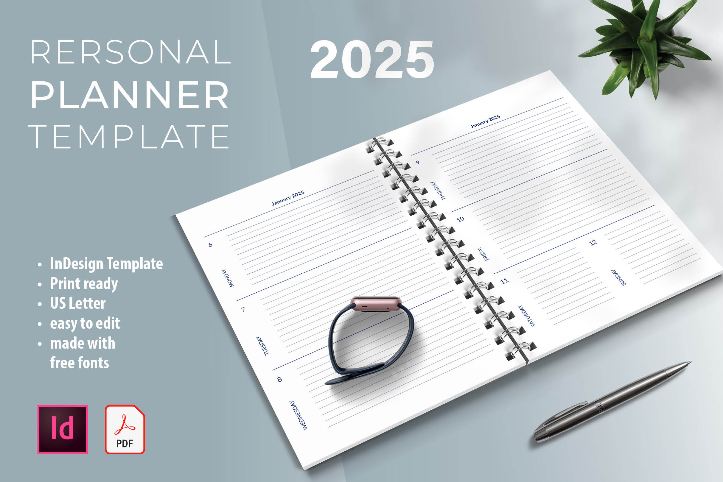 2025 Personal Planner Template, a Print Template by R-studio
