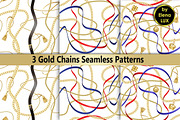 Gold chains seamless pattern set, a Pattern Graphic by Elena Lux