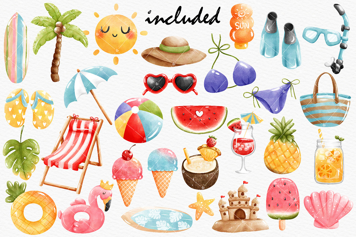 Summer Clipart, Seasonal Clipart, a Seasonal Illustration by ...