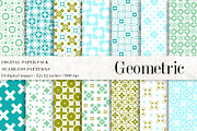 Geometric Retro Digital Papers, a Pattern Graphic by BonaDesigns