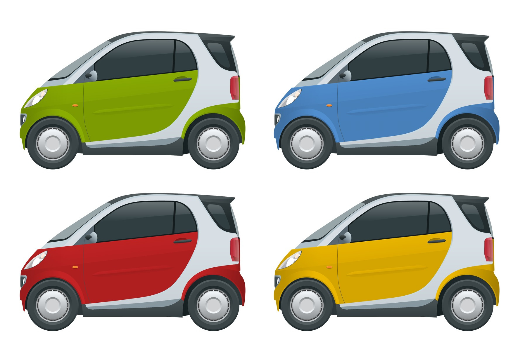 Vector compact small car. Template vector isolated on white View side ...