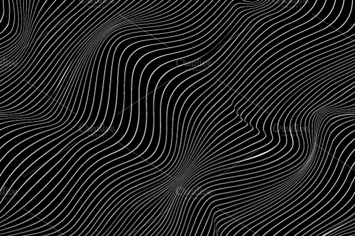 Curved white lines on black, a Pattern Graphic by BestPics