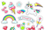 Magic cute unicorn stickers, an Animal Illustration by Lemberg Vector