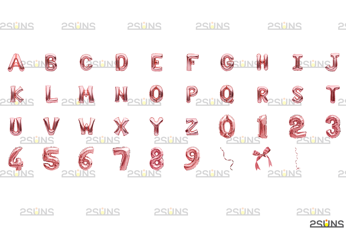 Foil balloons alphabet overlays png