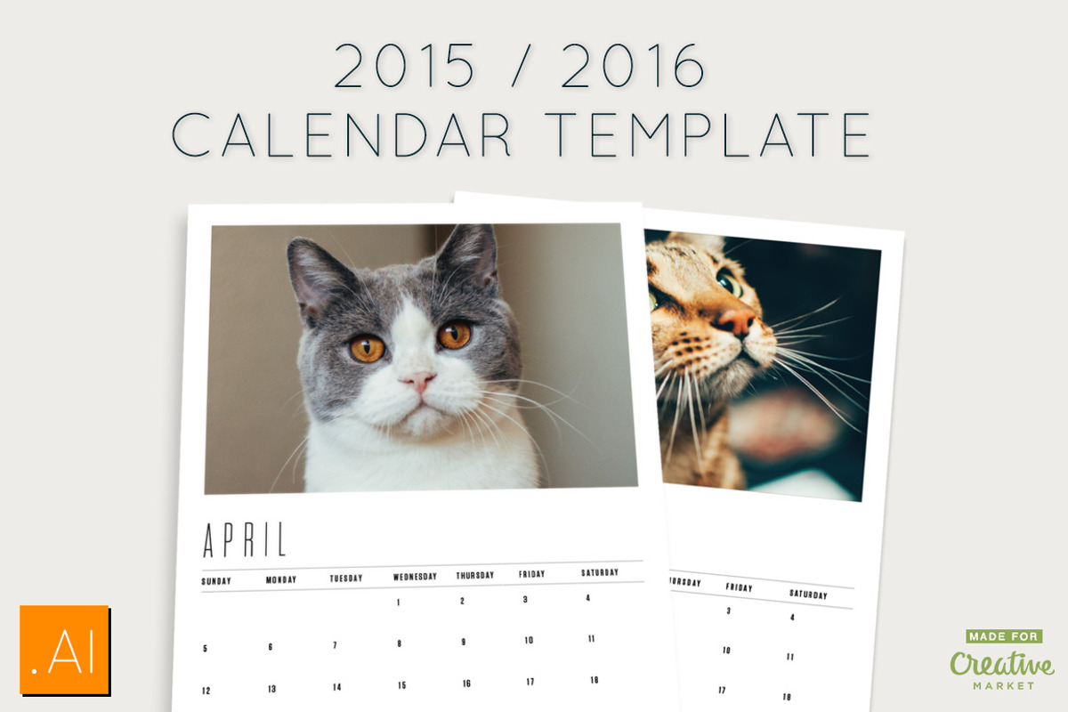 2015/2016 Calendar Templates, a Templates & Theme by MarkieAnn Creative