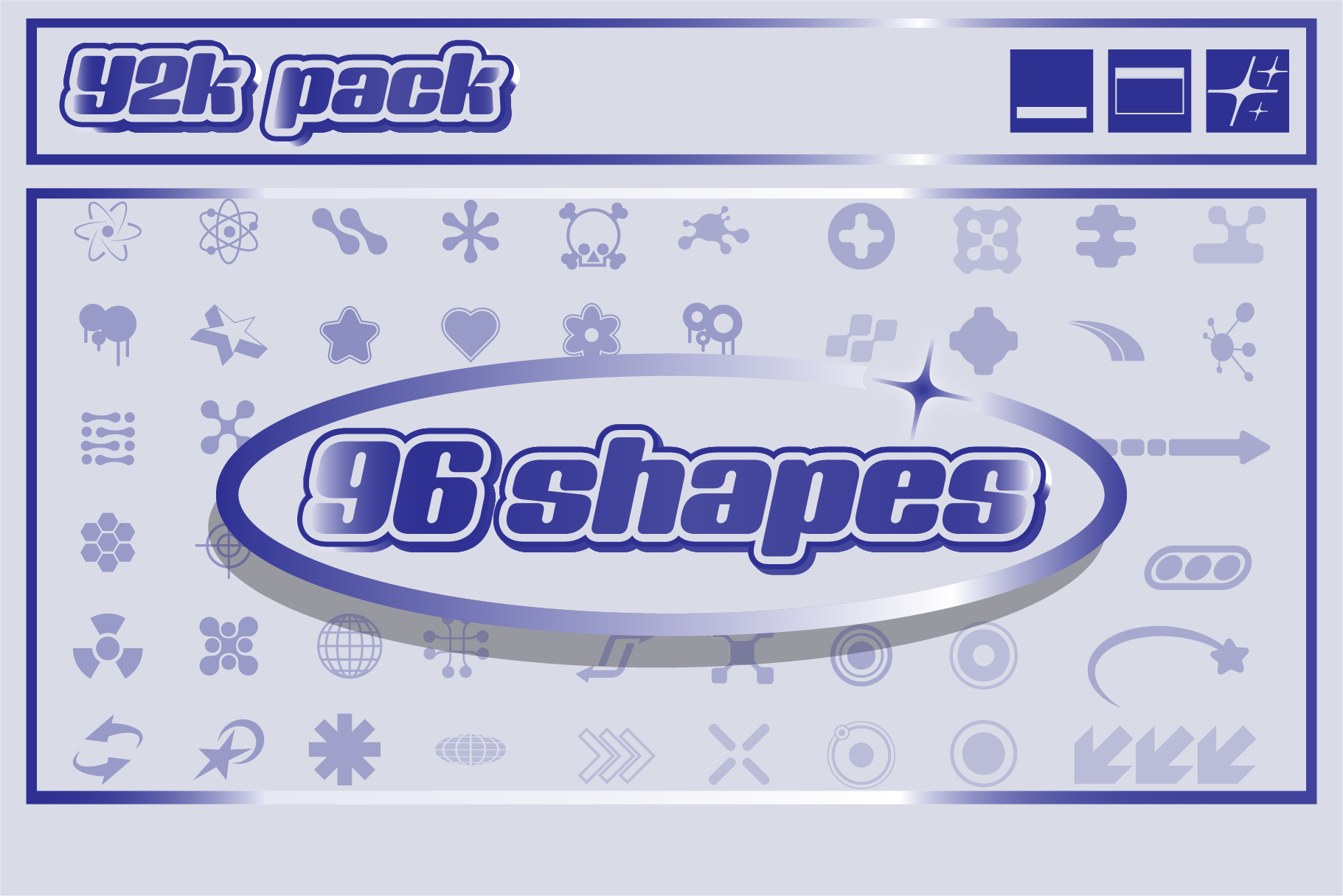 Y2K ICONS/SHAPES PACK | Creative Market