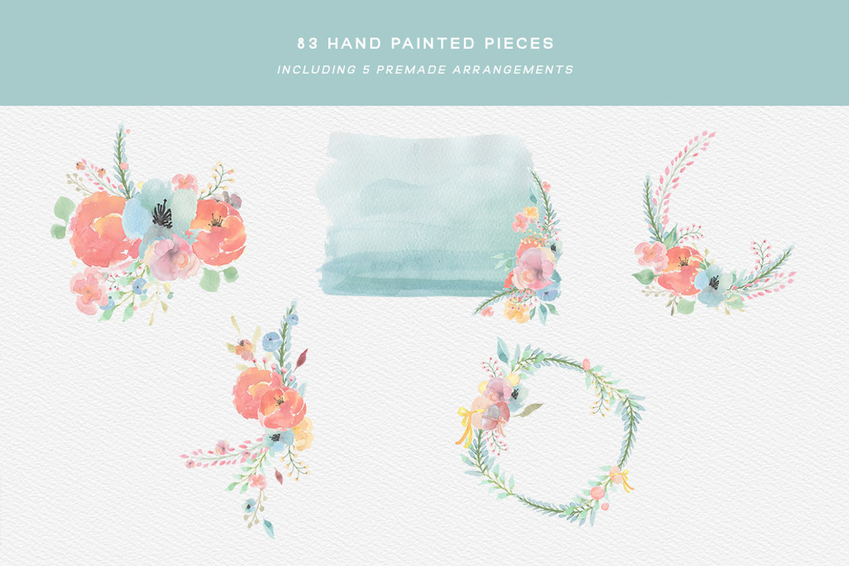 Spring Watercolor Clipart Set, an Illustration by Creativeqube Design