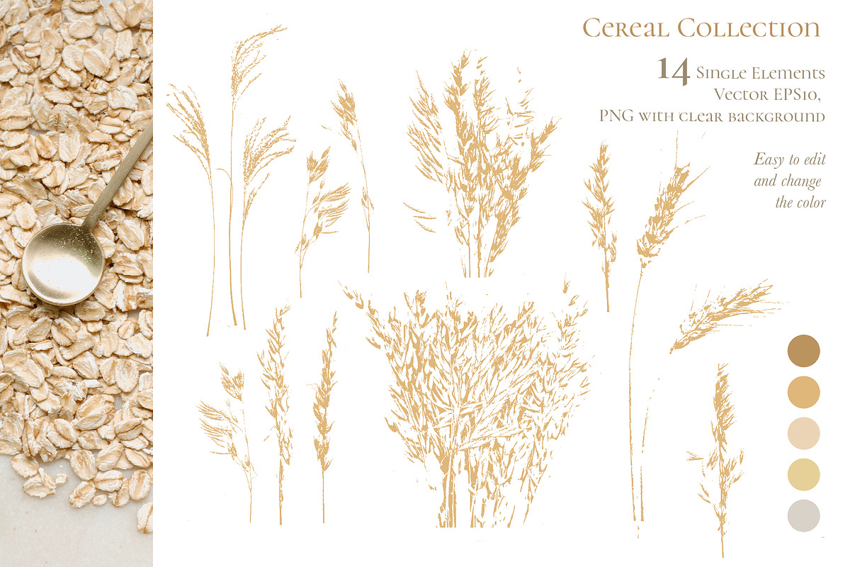 Oat Labels, Vector Editable Templates