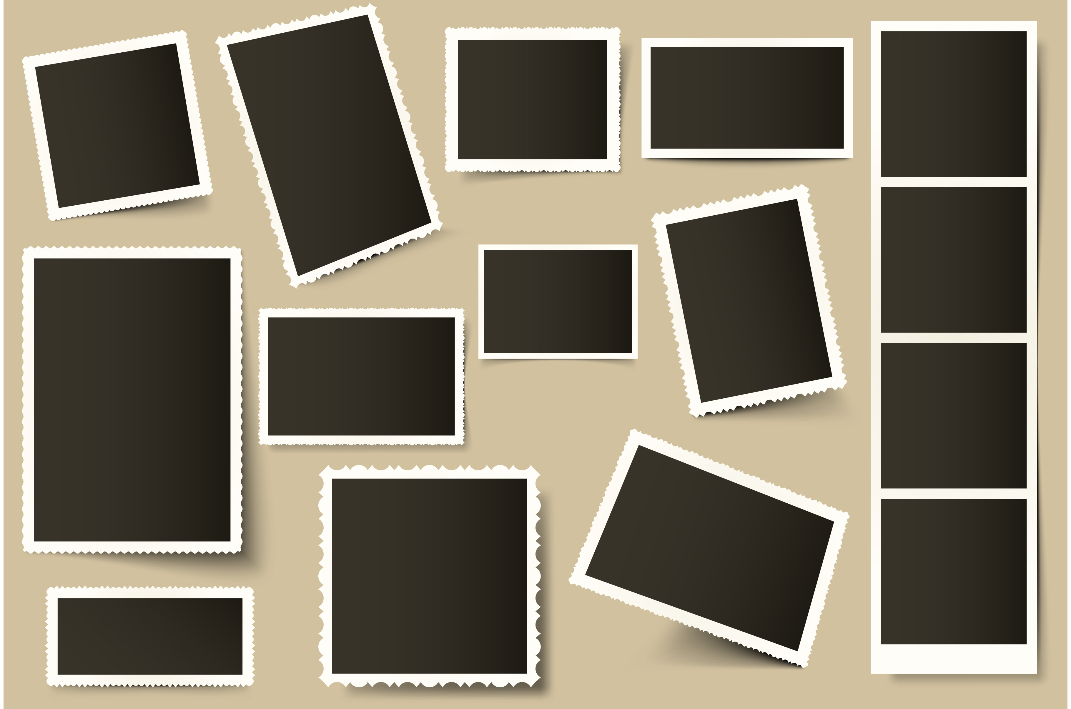 Retro photo frames. Vintage border | Decorative Illustrations ...