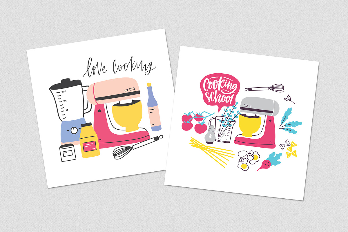 Big home cooking bundle, seamless, a Food Illustration by Good Studio