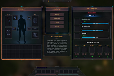 RPG Gaming User Interface, a Templates & Theme by Marabu Textures Store