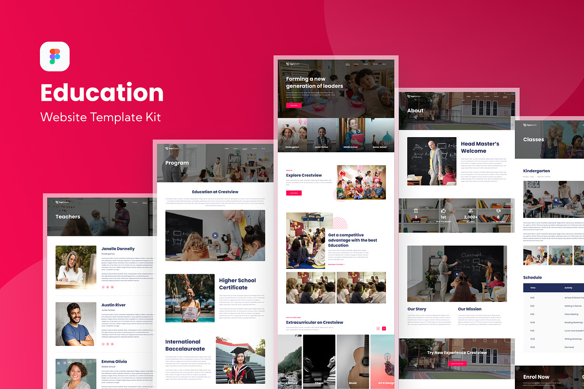 Education Website Template Kit, an UI Kit Template by Kreativ Space ...