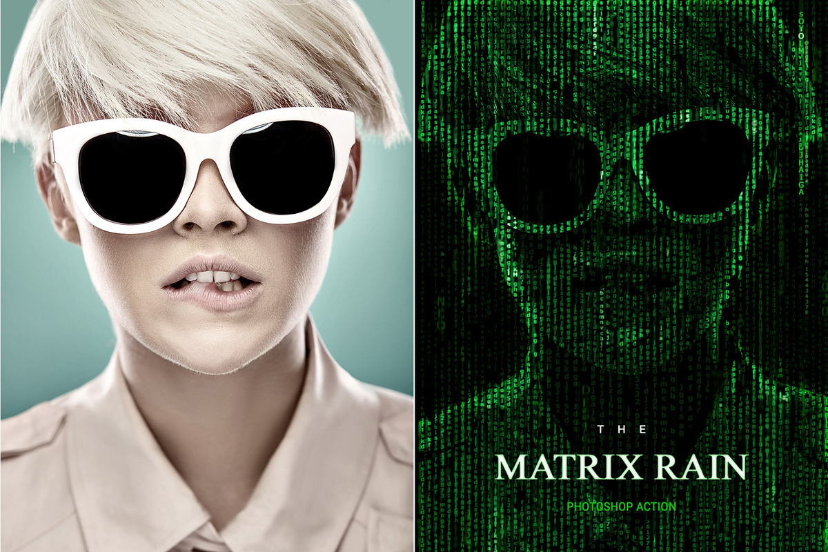 Matrix Rain Photoshop Action, an Action Add-On by PSD Action