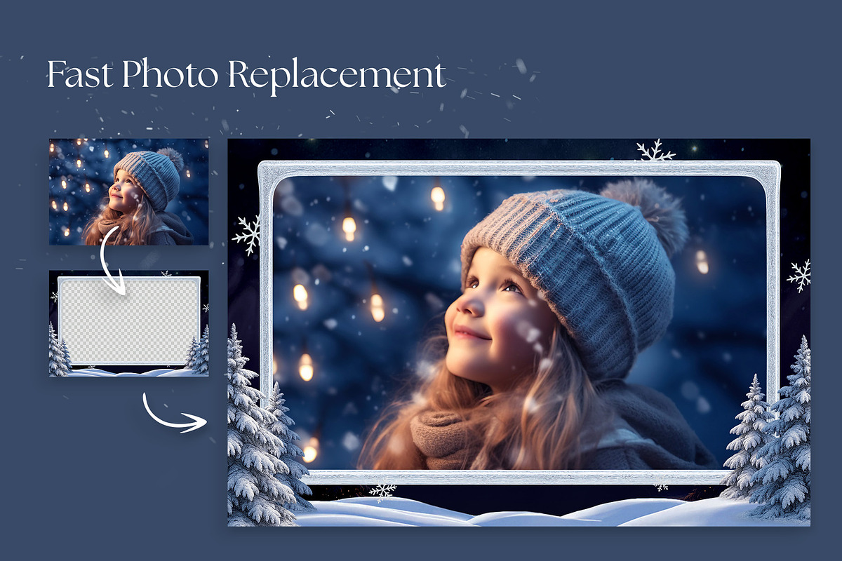 Winter Photo Frame Flyer Template, a Layer Style Add-On by DesignerCandies