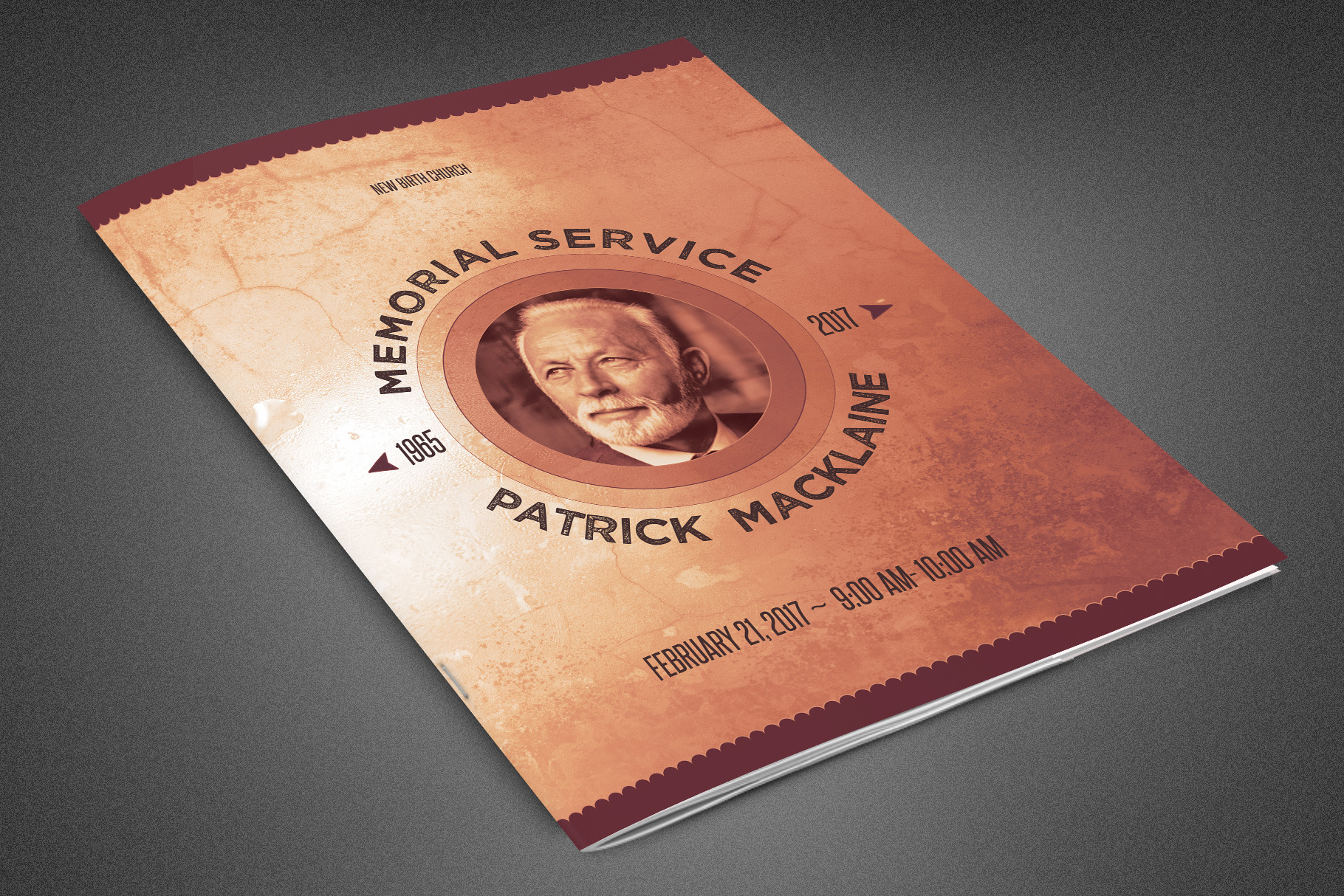 Rustic Funeral Program Template, a Brochure Template by loswl
