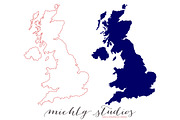 UK VECTOR & PNG map clipart, an Illustration by michLg designs