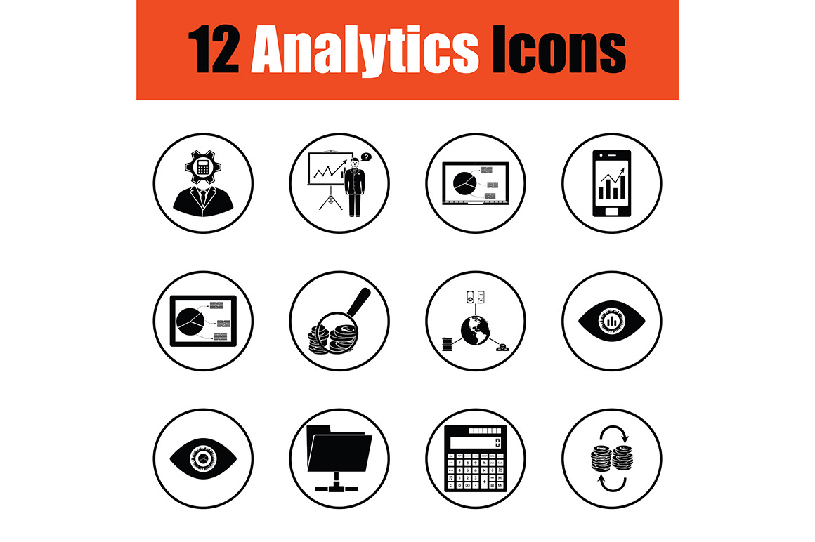 Analytics icon set, an Icon by Pavel Vectors