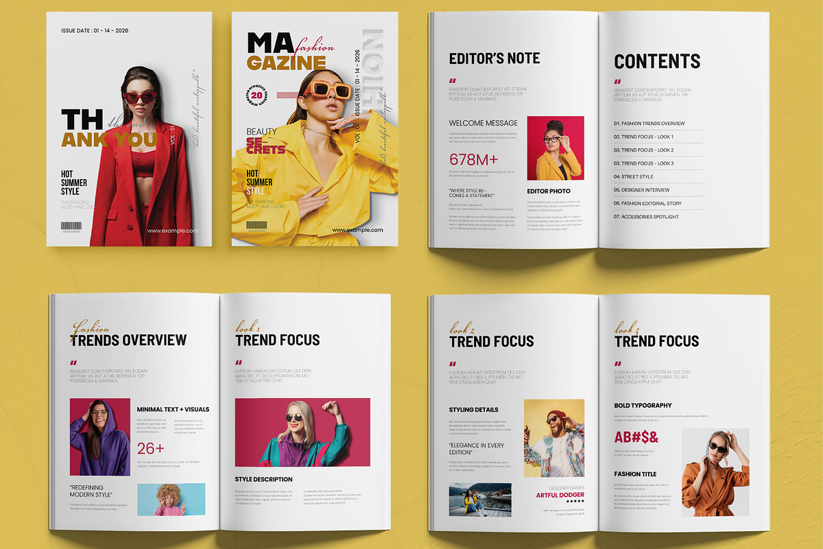 Modern Fashion Magazine Print Layout