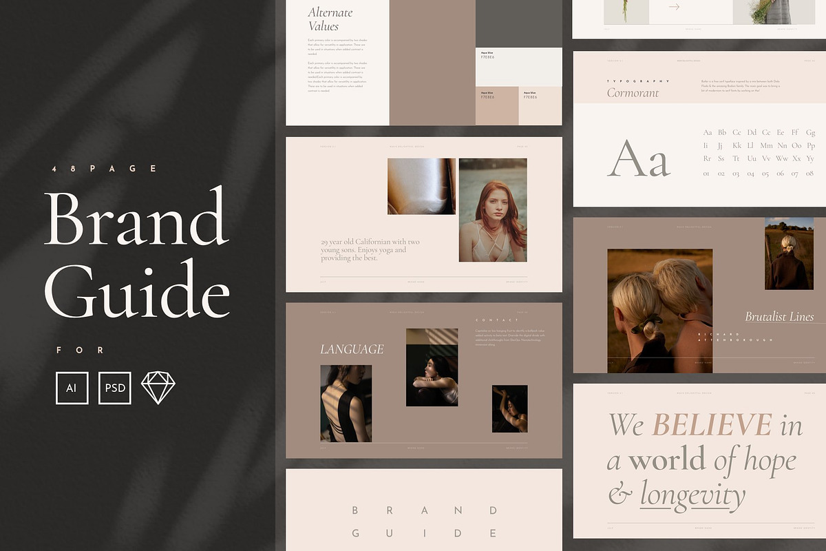 Elegant Brand Style Guide Template, a Presentation Template by ...