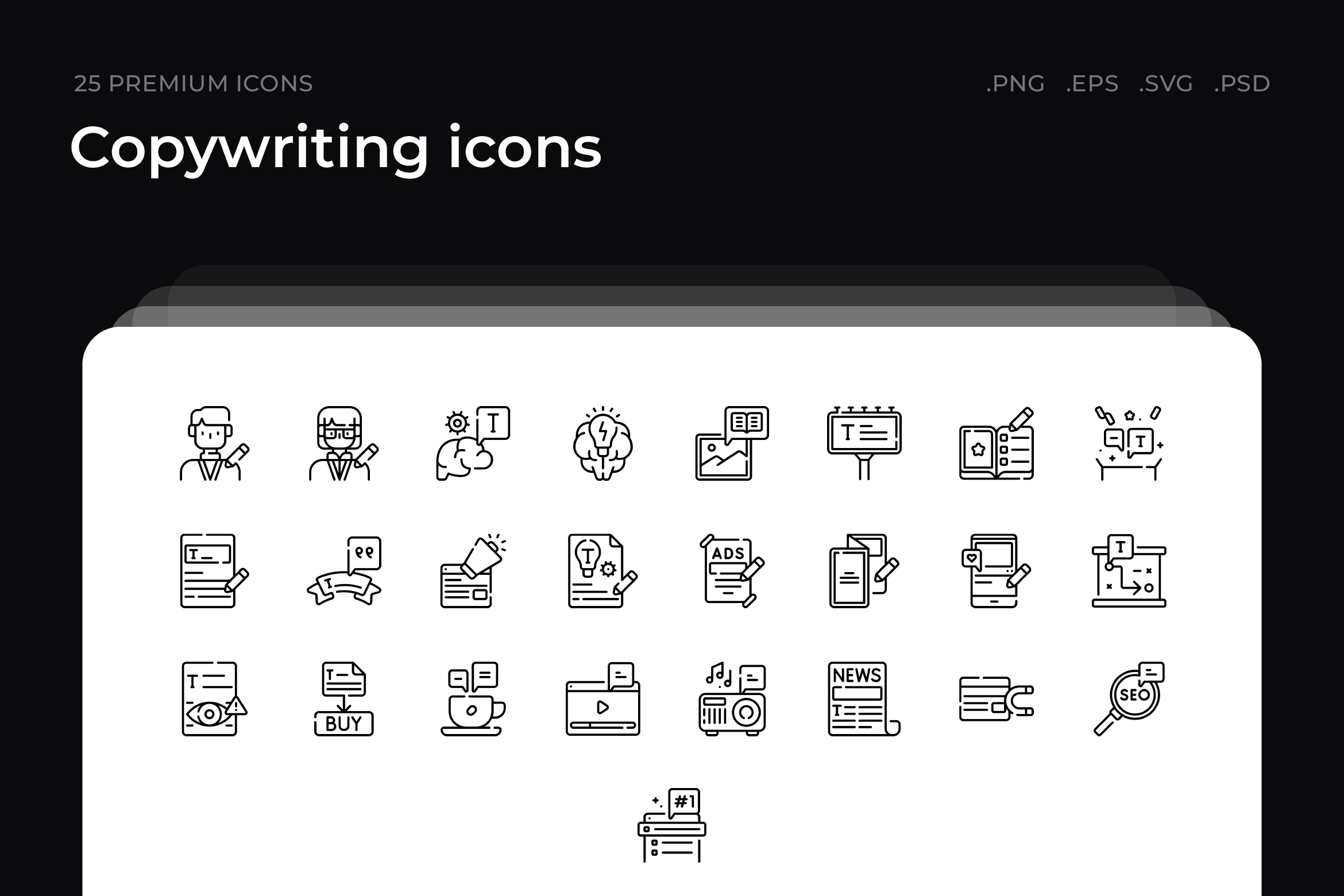 Copywriting icons, an Outline Icon by Goyarchin
