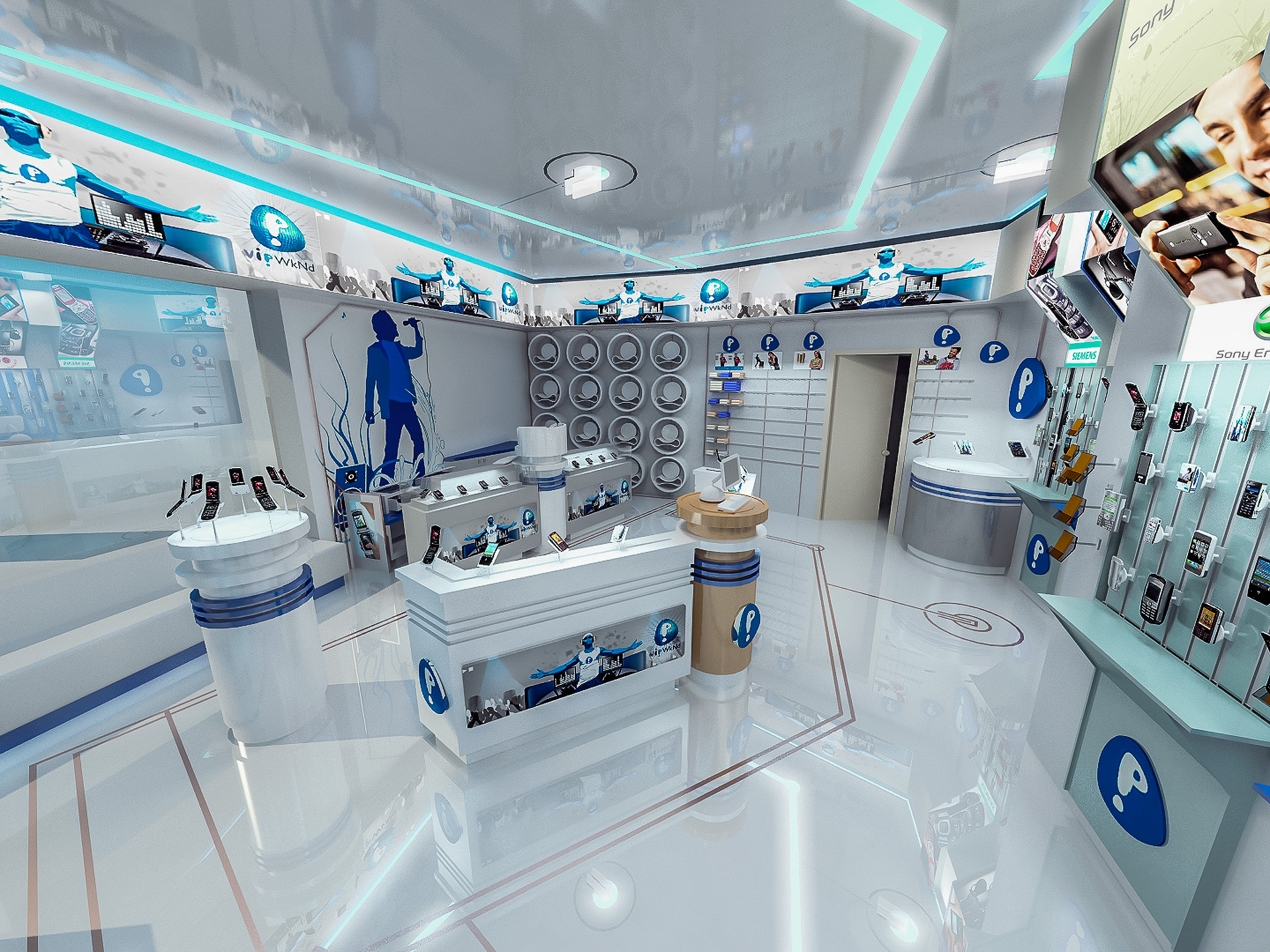 Mobile Phones Shop Interior Scene, an Architecture 3D Model by monogroup